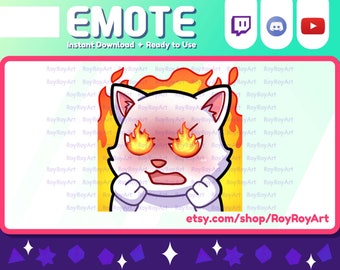 Mad White Cat Twitch Emote Angy Cat Discord Emote, Cat Streaming Assets ...