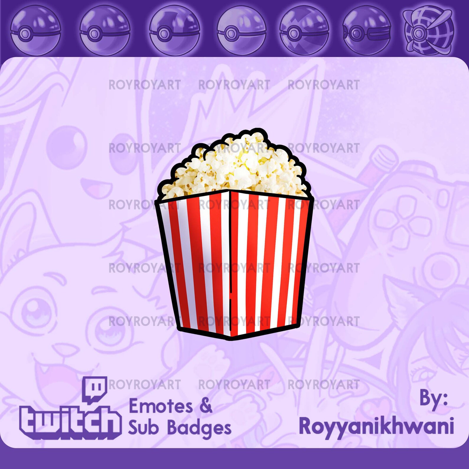 Twitch Emote Popcorn | Etsy