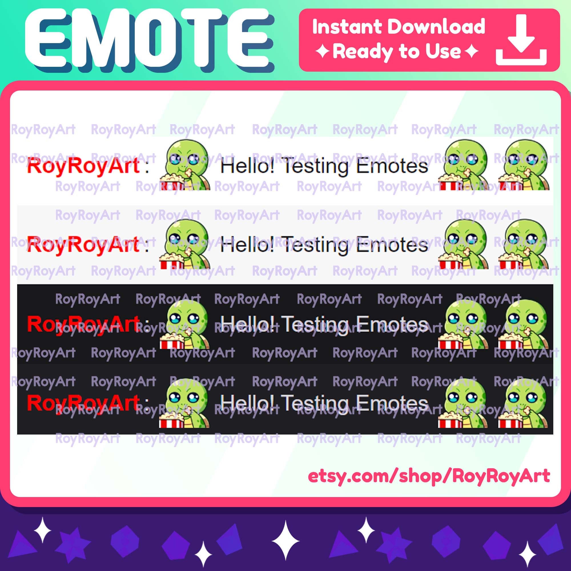 Twitch Emote - Turtle Movie Popcorn Emote / Sub Emoji - Etsy