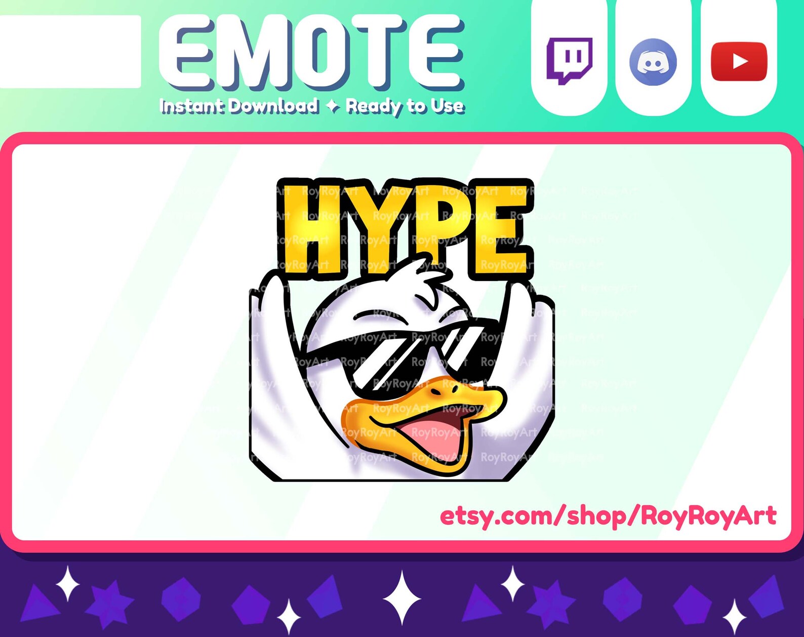 Twitch Emote Ente HYPE emoji | Etsy