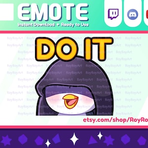 Twitch Emote - Cute Penguin Do It Emote / Sub Emoji - Etsy