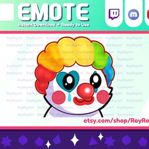 Twitch Emote - White Cat Clown Emote / Sub Emoji - Etsy