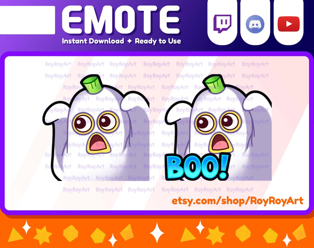 Halloween Twitch Emote - Banana Halloween BOO Ghost / Sub Emoji - Etsy