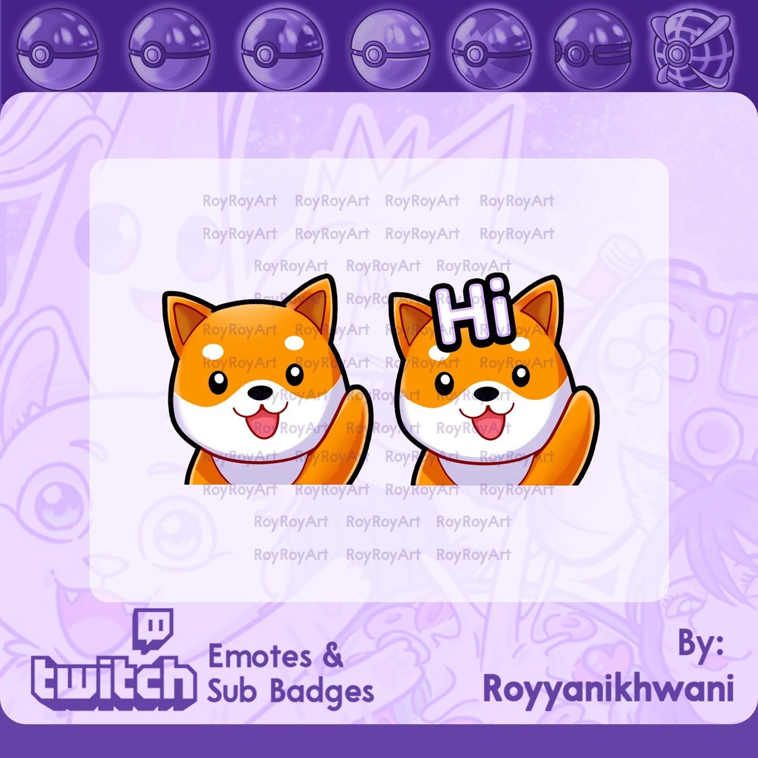 Twitch Emotes - Shiba Inu Hi Hello - Etsy