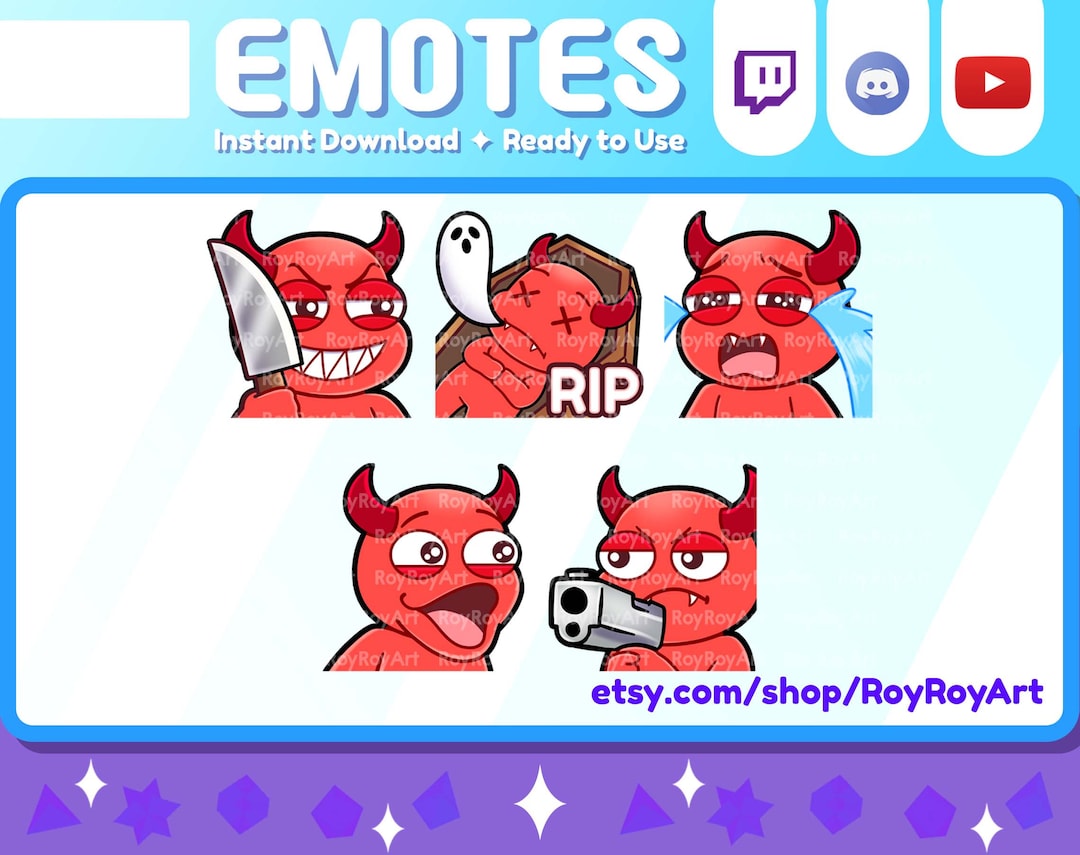 Twitch Emotes Halloween - Cute Devil Evil Emotes Pack 2 / Knife, RIP ...