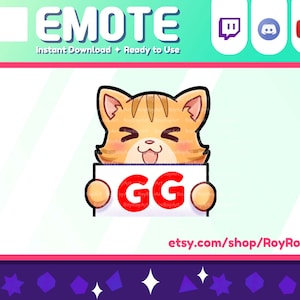 Twitch Emote - Orange Cat GG - Etsy