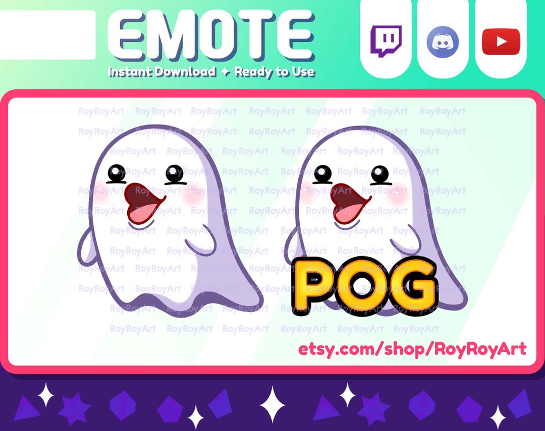 Twitch Emote - Kawaii Ghost POG Emote / Sub Emoji - Etsy