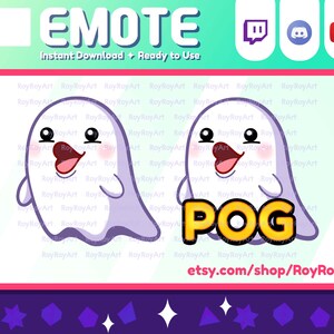 Twitch Emote - Kawaii Ghost POG Emote / Sub Emoji - Etsy