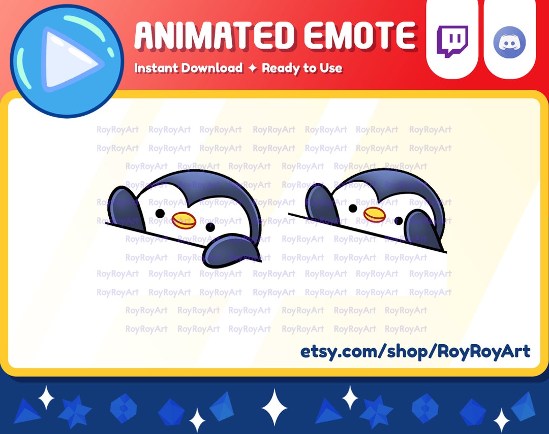 Twitch Emote Animated - Cute Penguin Bongo Emote Gif - Etsy