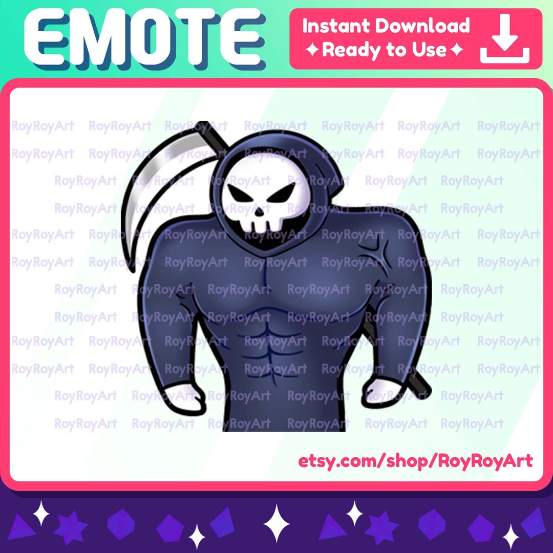 Twitch Emote - Halloween Grim Reaper Buff Strong Power up / Sub Emoji ...