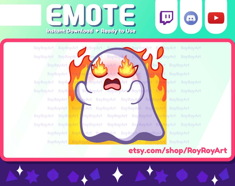 Twitch Emote Kawaii Ghost Angry Emote / Sub Emoji - Etsy