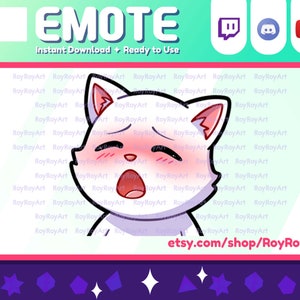 Twitch Emote - White Cat Gasm Emote / Sub Emoji - Etsy