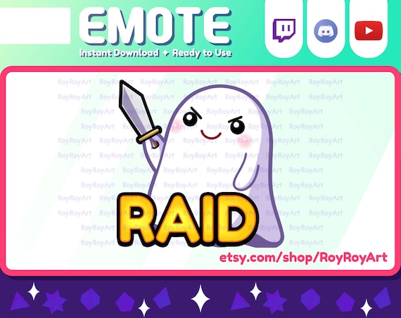 Twitch Emote Kawaii Ghost Raid Emote / Sub Emoji - Etsy