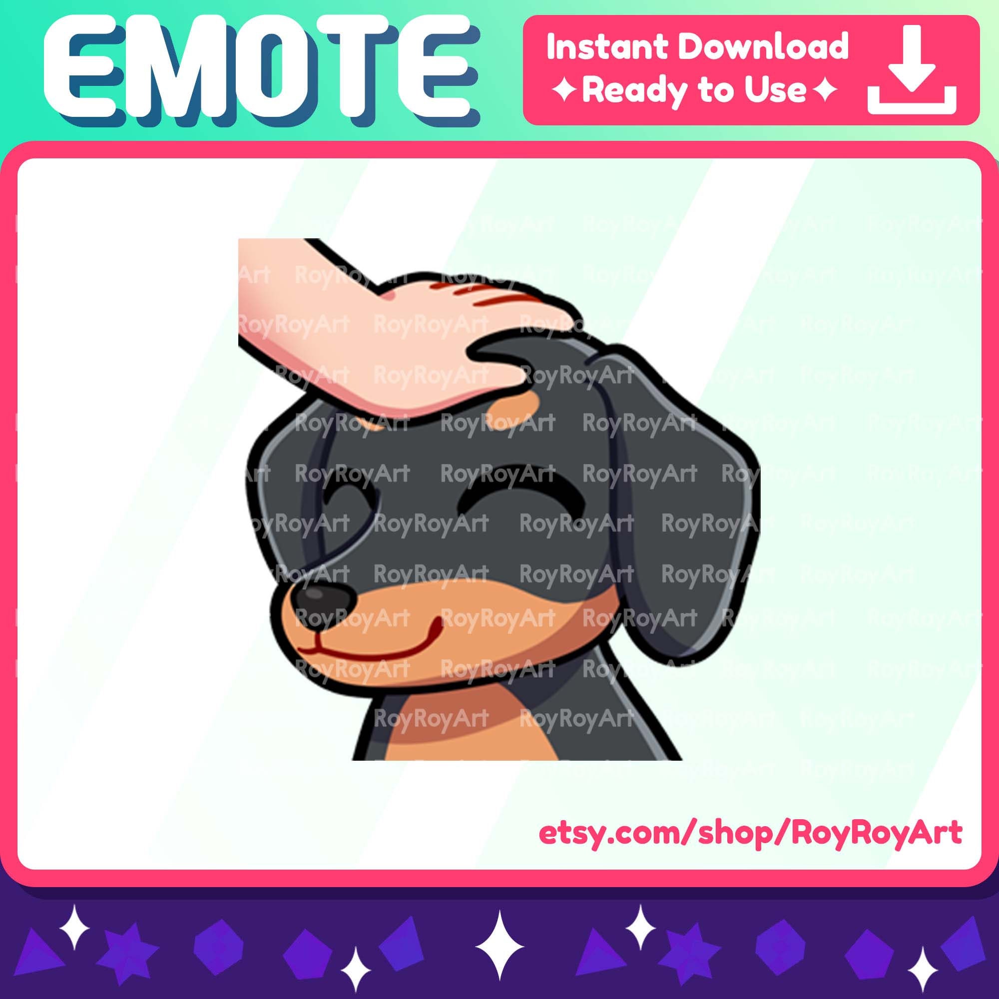 Twitch Emote Cute Black Dog Dachshund Pat Emote / Sub Emoji - Etsy