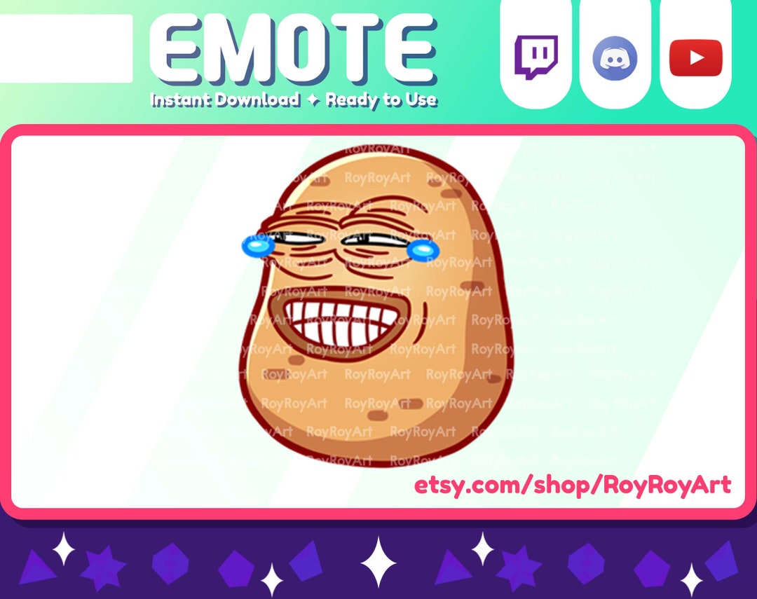 Twitch Emote - Cute Potato Lol Laughing Emote / Sub Emoji - Etsy