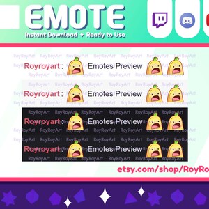 Twitch Emote Cute Banana Gasp Surprised Emote / Sub Emoji - Etsy