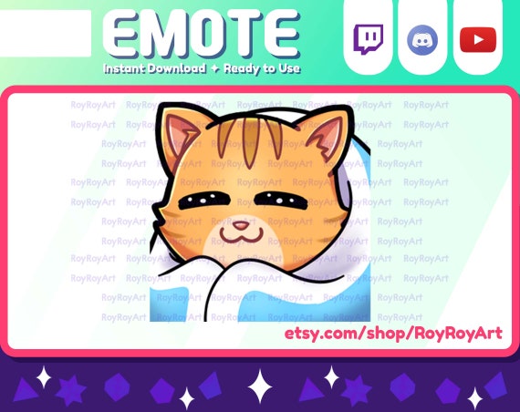 Twitch Emote Orange Cat Cozy Comfy Blanket Emote / Sub Emoji | Etsy