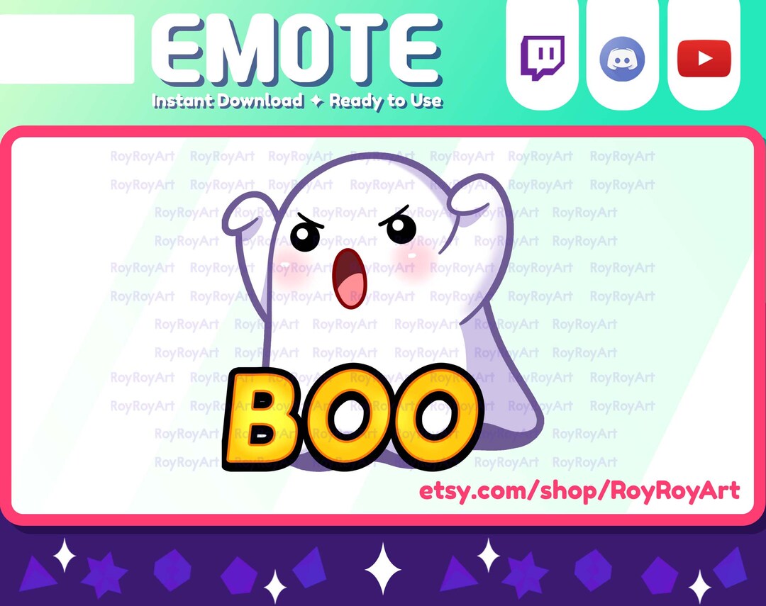 Twitch Emote - Kawaii Ghost Boo Emote / Sub Emoji - Etsy