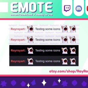 Twitch Emote - White Cat Meme Pog Pop Cat - Etsy