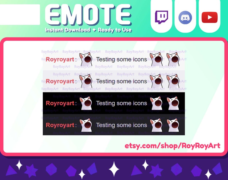 Twitch Emote White Cat Meme Pog Pop Cat | Etsy