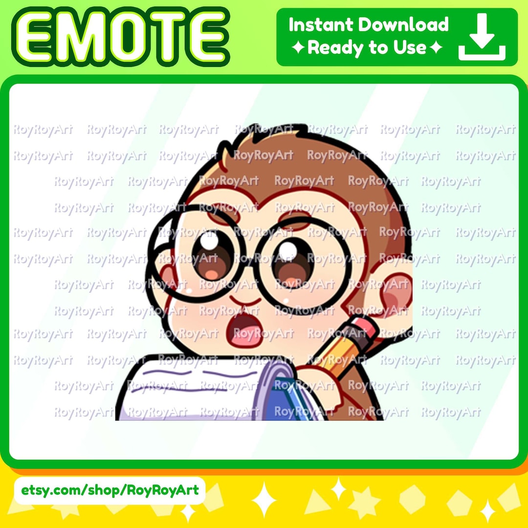 Twitch Emote - Cute Monkey Note / Sub Emoji Discord Kick - Etsy