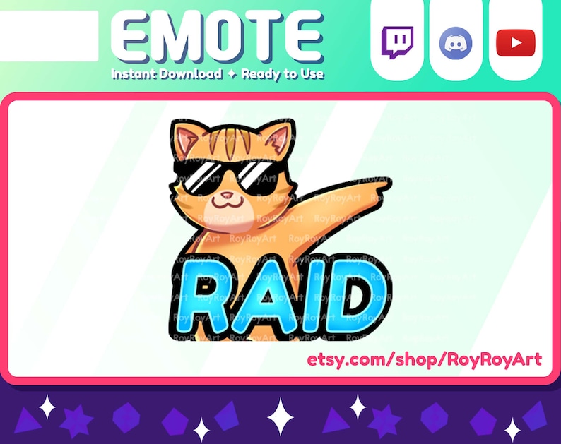 Twitch Emote Orange Cat Raid Emote / Sub Emoji - Etsy