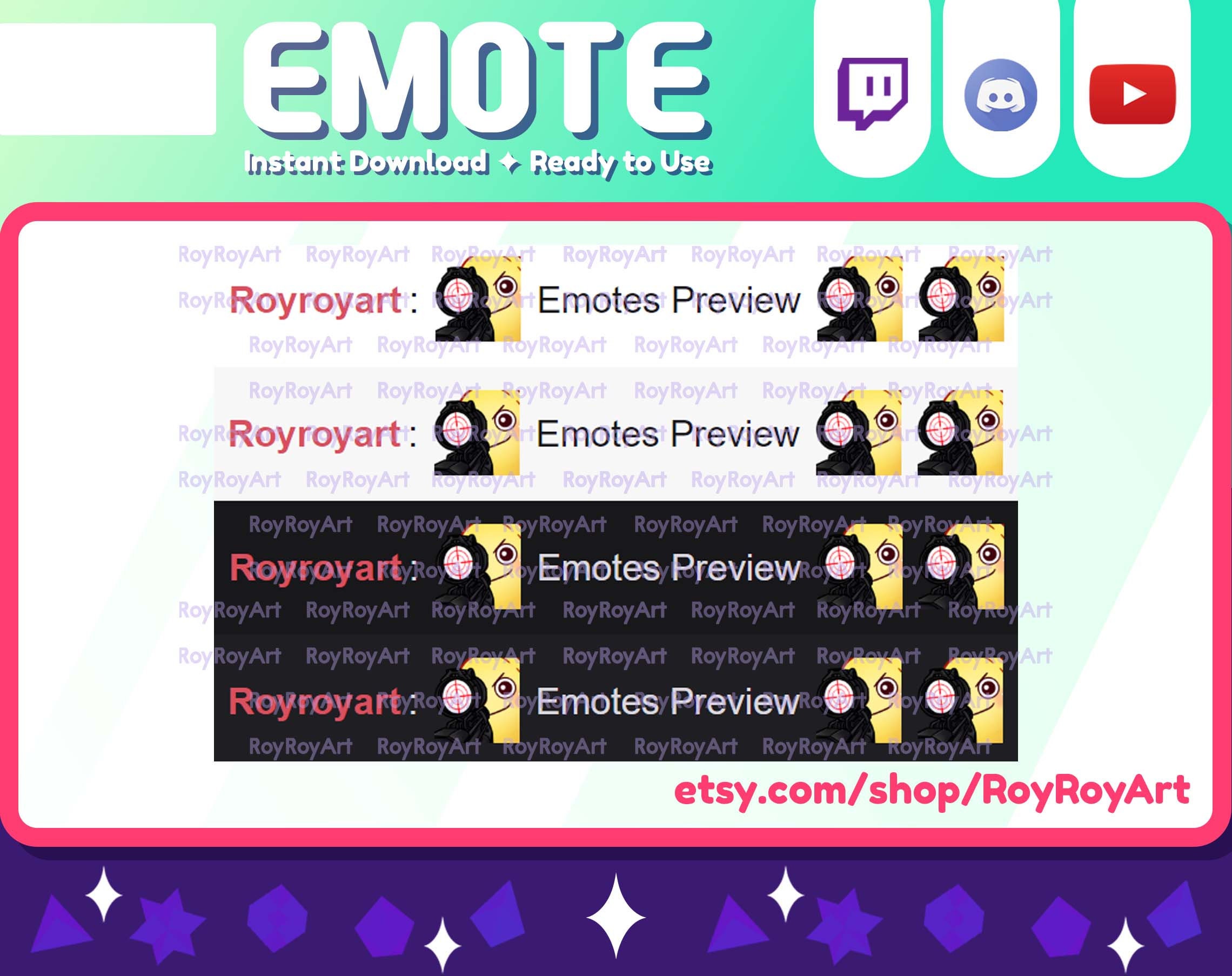 Twitch Emote - Cute Banana Sniper Emote / Sub Emoji - Etsy