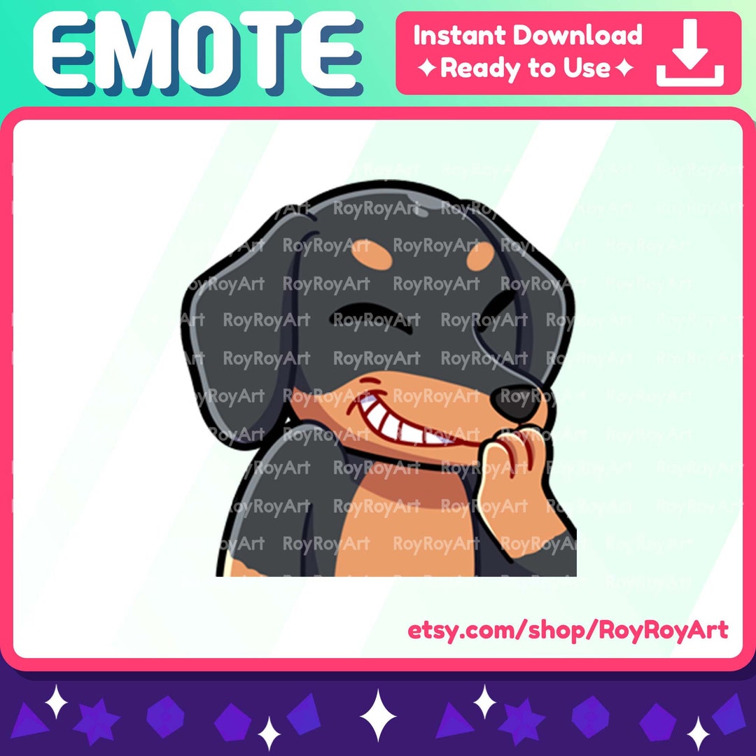 Twitch Emote - Cute Black Dog Dachshund Laughing LOL Emote / Sub Emoji ...