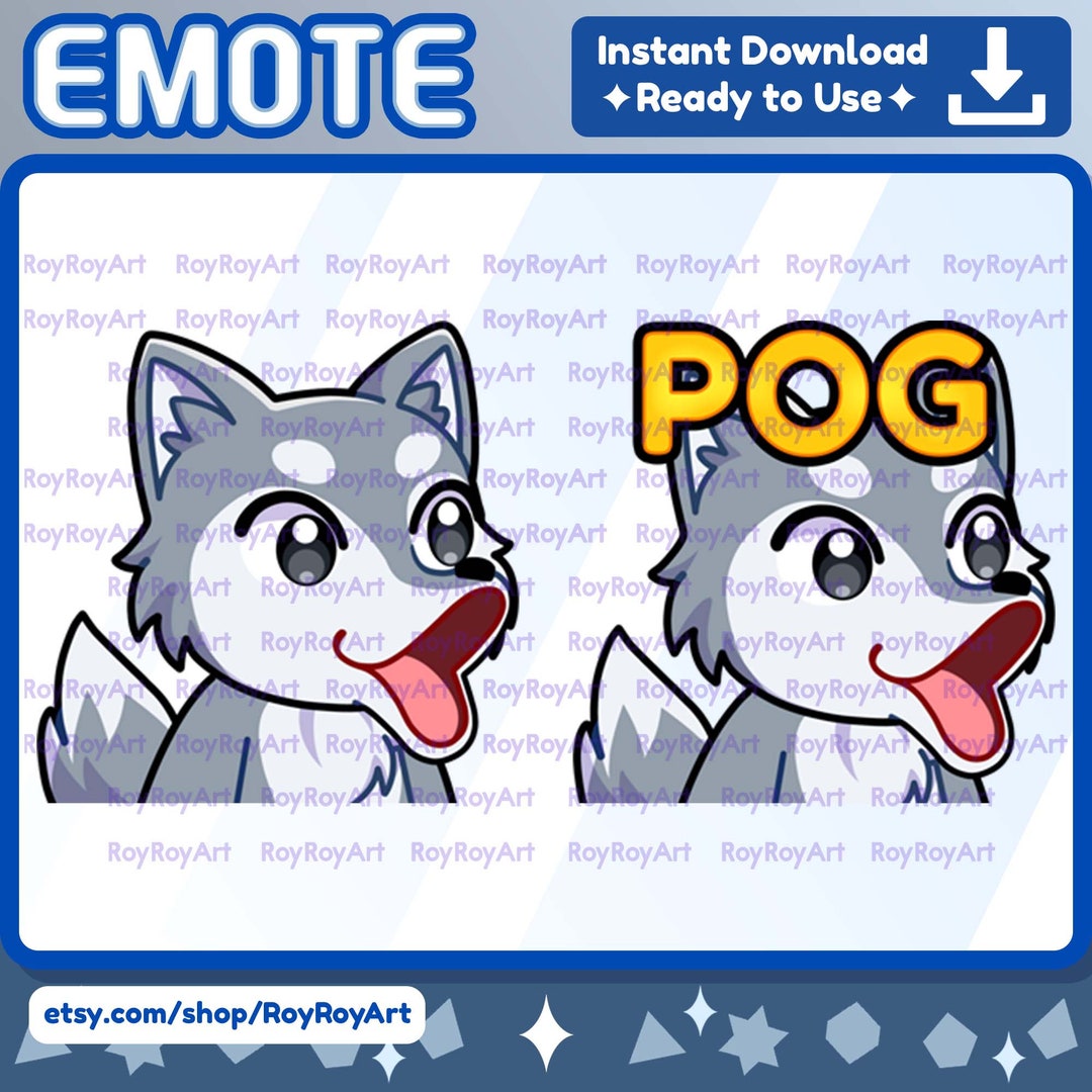 Twitch Emote - Grey Wolf Pog Poggers / Sub Emoji Discord Kick - Etsy