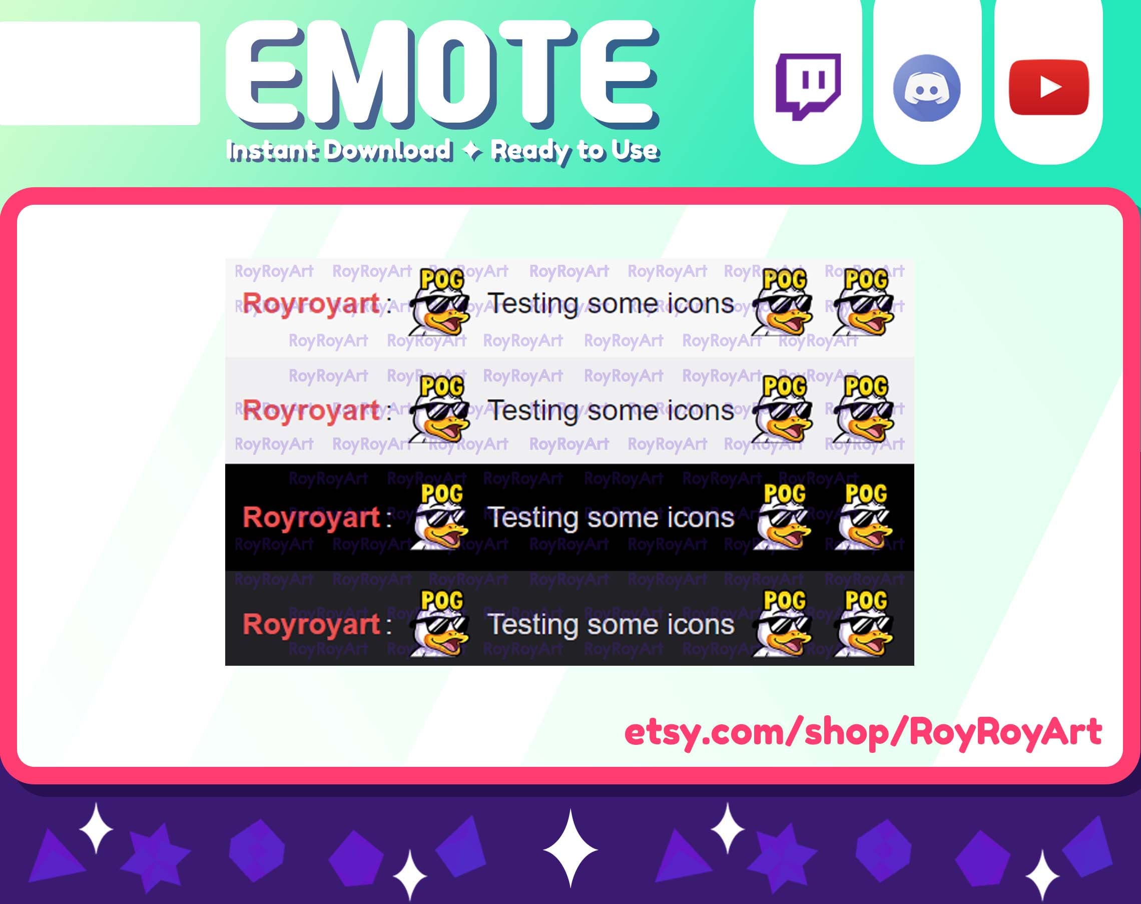Twitch Emote Duck POG Emoji | Etsy