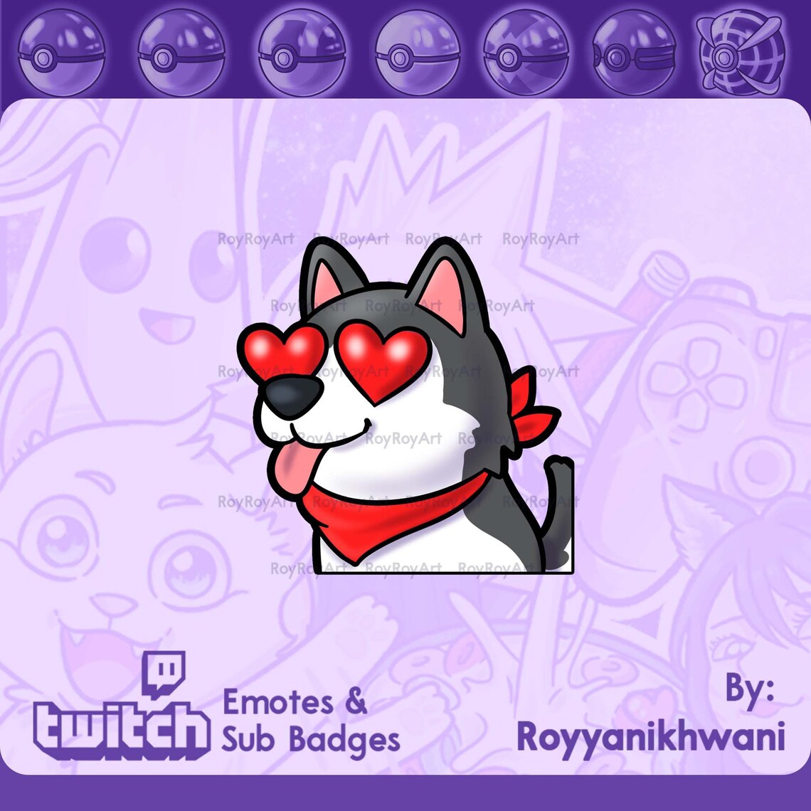 Twitch Emote Dog Husky Love - Etsy