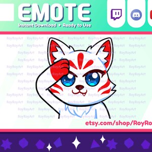 Twitch Emote - Kitsune White Fox Salute Sub Emoji - Etsy