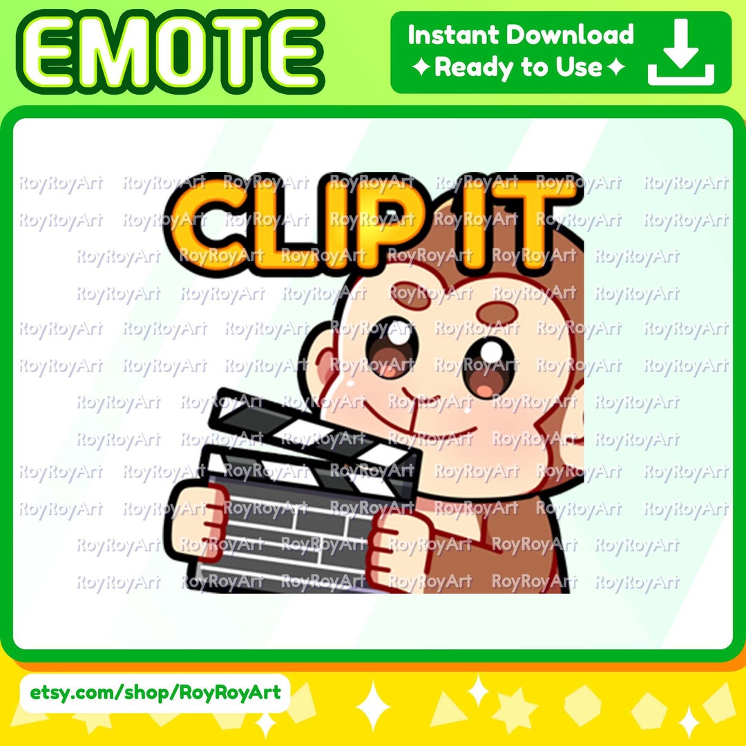 Twitch Emote - Cute Monkey Clip It / Sub Emoji Discord Kick - Etsy