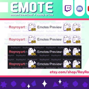 Twitch Emote - Kawaii Ghost GG Emote / Sub Emoji - Etsy