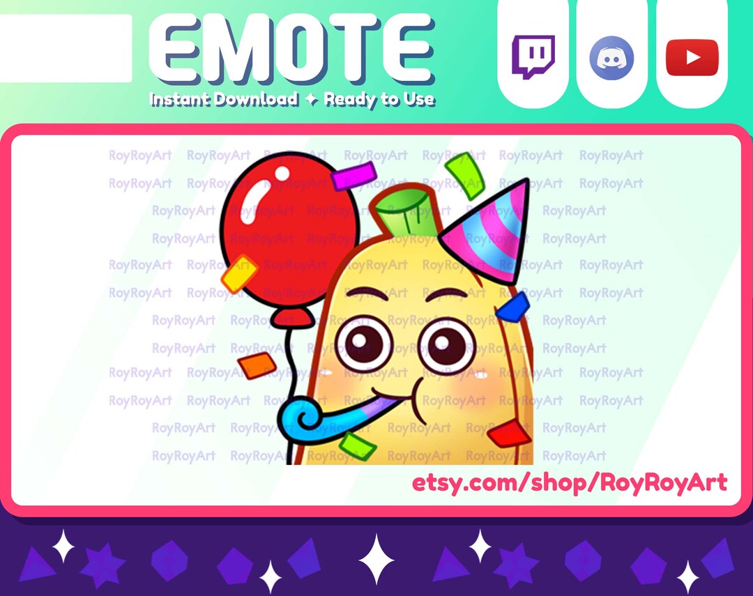 Twitch Emote Lindo Emote de Fiesta de Cumpleaños de Banana / Sub Emoji ...