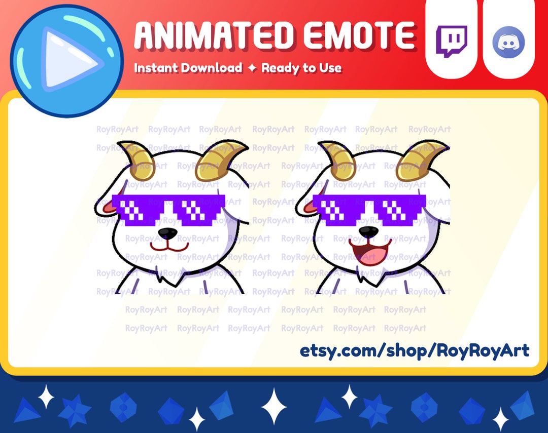 Twitch Emote Animated - Cool Goat Rave Sunglasses Flashing Emote ...