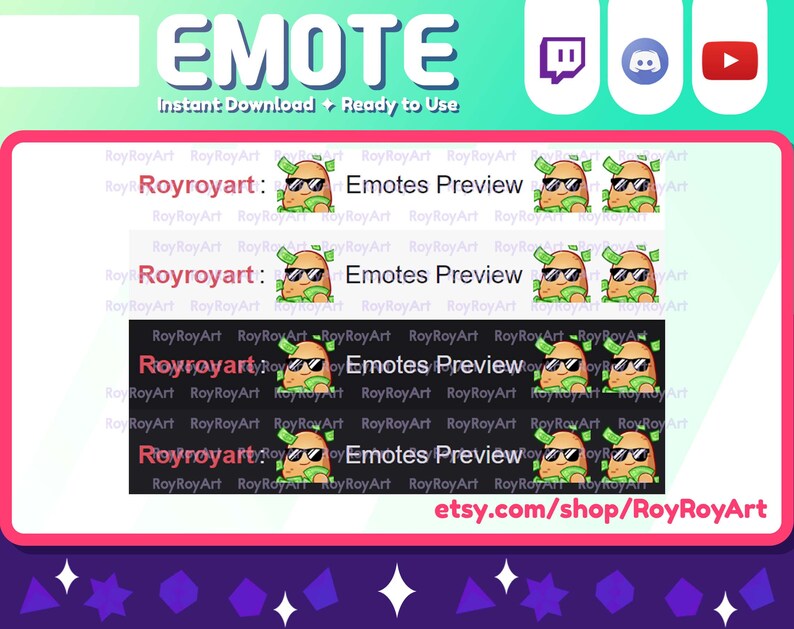 Twitch Emote - Cute Potato Dollar Money Emote / Sub Emoji - Etsy