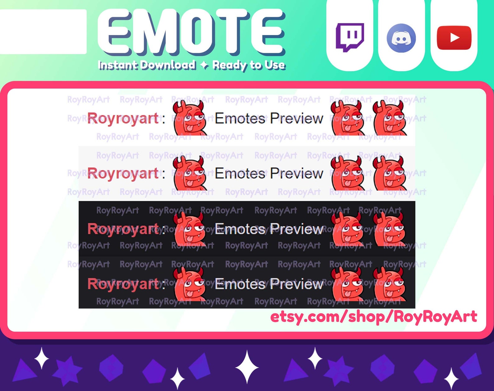 Discord Emote Cute Devil Evil Take the L Emote / Sub Emoji - Etsy