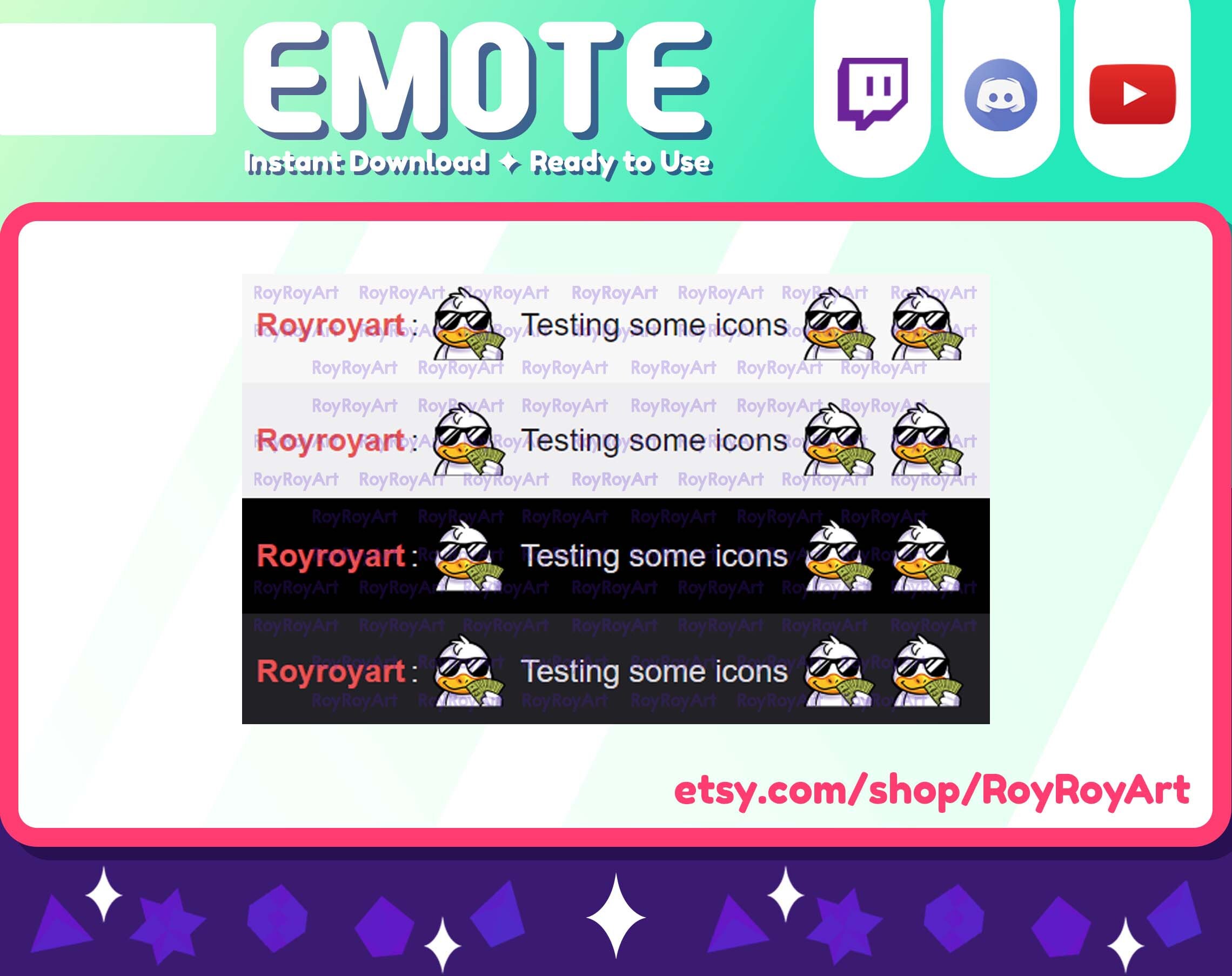 Twitch Emote Dollar Duck Money Emoji | Etsy