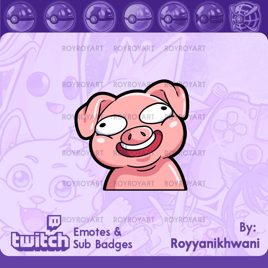 Twitch Emote - Derp Pig Meme - Etsy