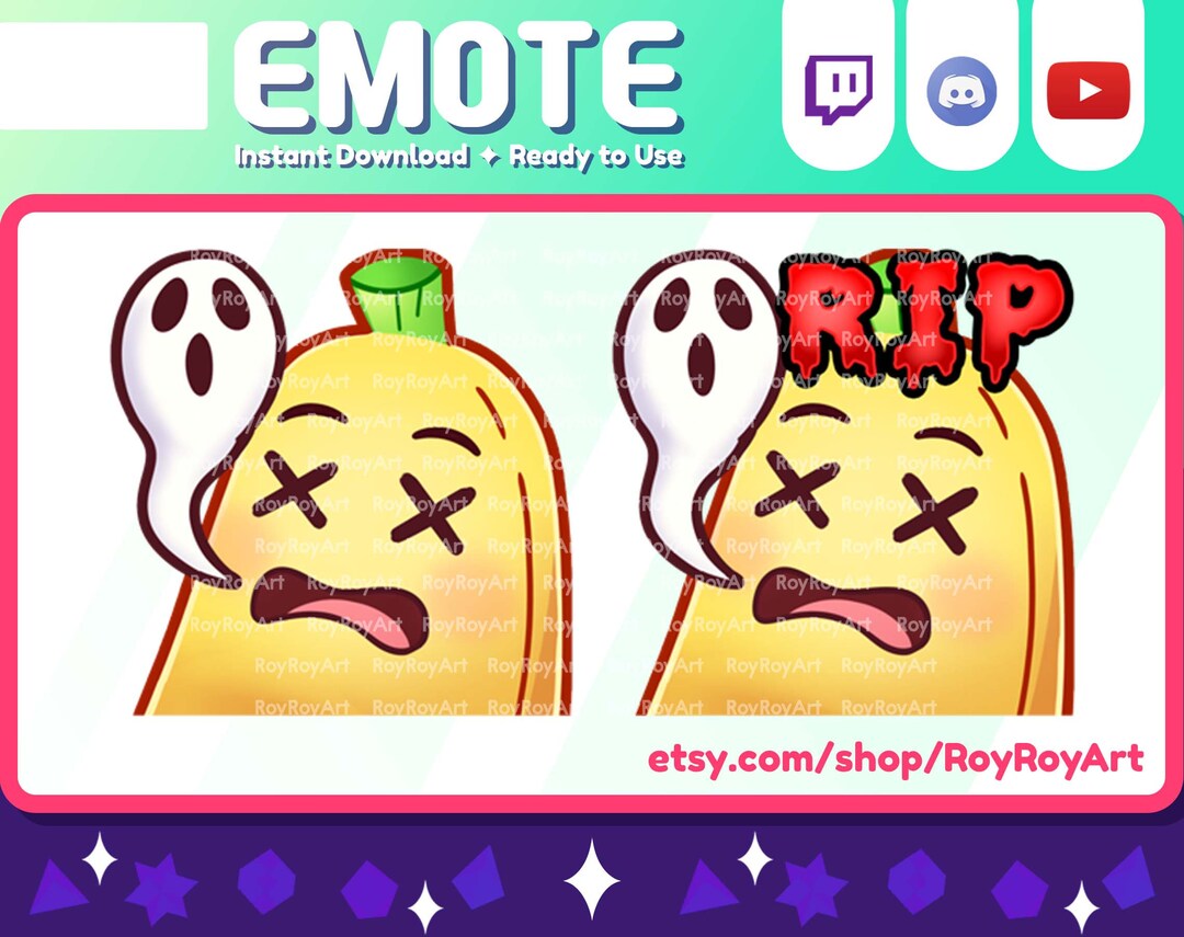 Twitch Emote - Cute Banana RIP Emote / Sub Emoji - Etsy