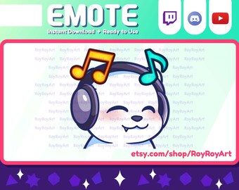 Cute Polar Bear Animated Emote | Music Emote | Jamming | Little Polar ...