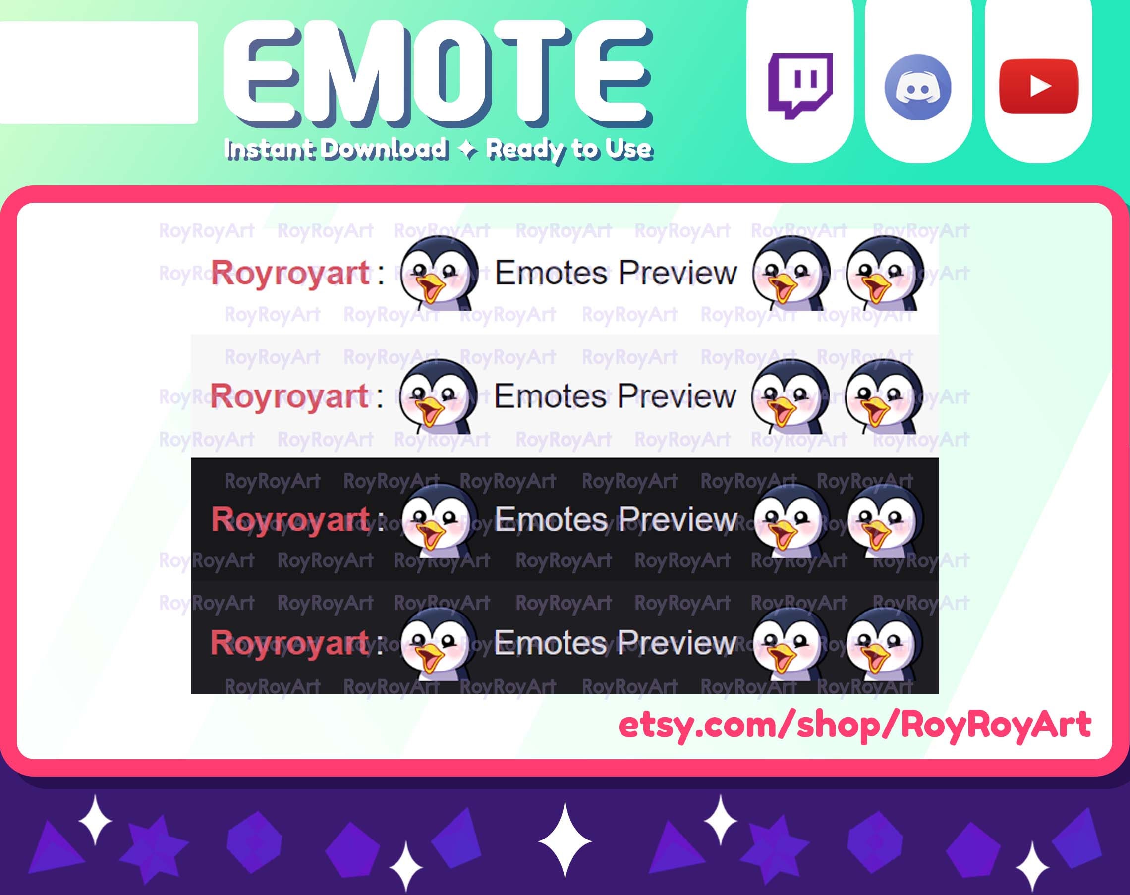 Twitch Emote - Cute Penguin Poggers Pog Emote / Sub Emoji - Etsy