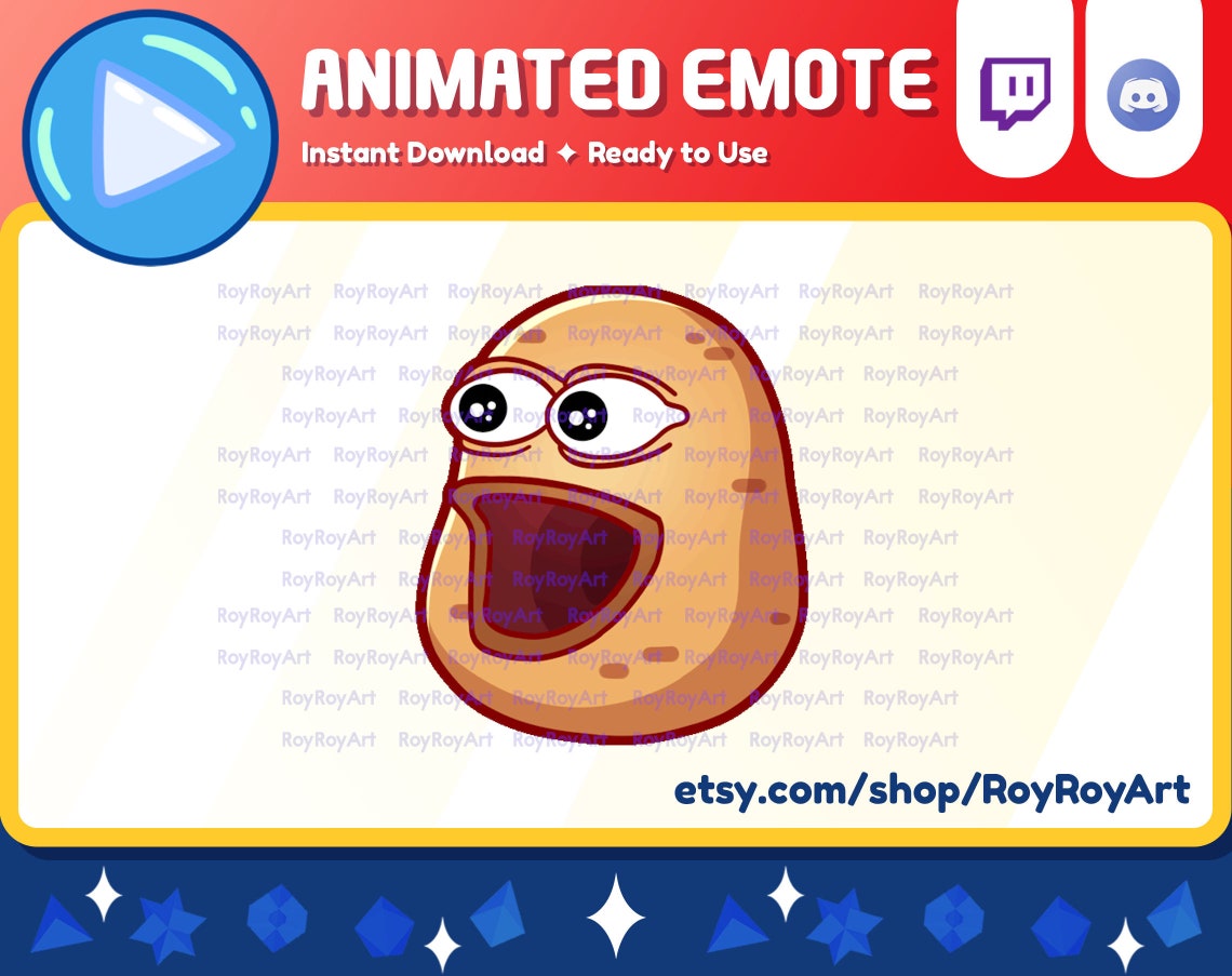 Twitch Emote Animated - Cute Potato Pog Poggers Emote Animated - Etsy