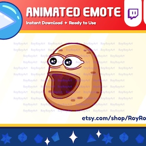 Twitch Emote Animated - Cute Potato Pog Poggers Emote Animated - Etsy
