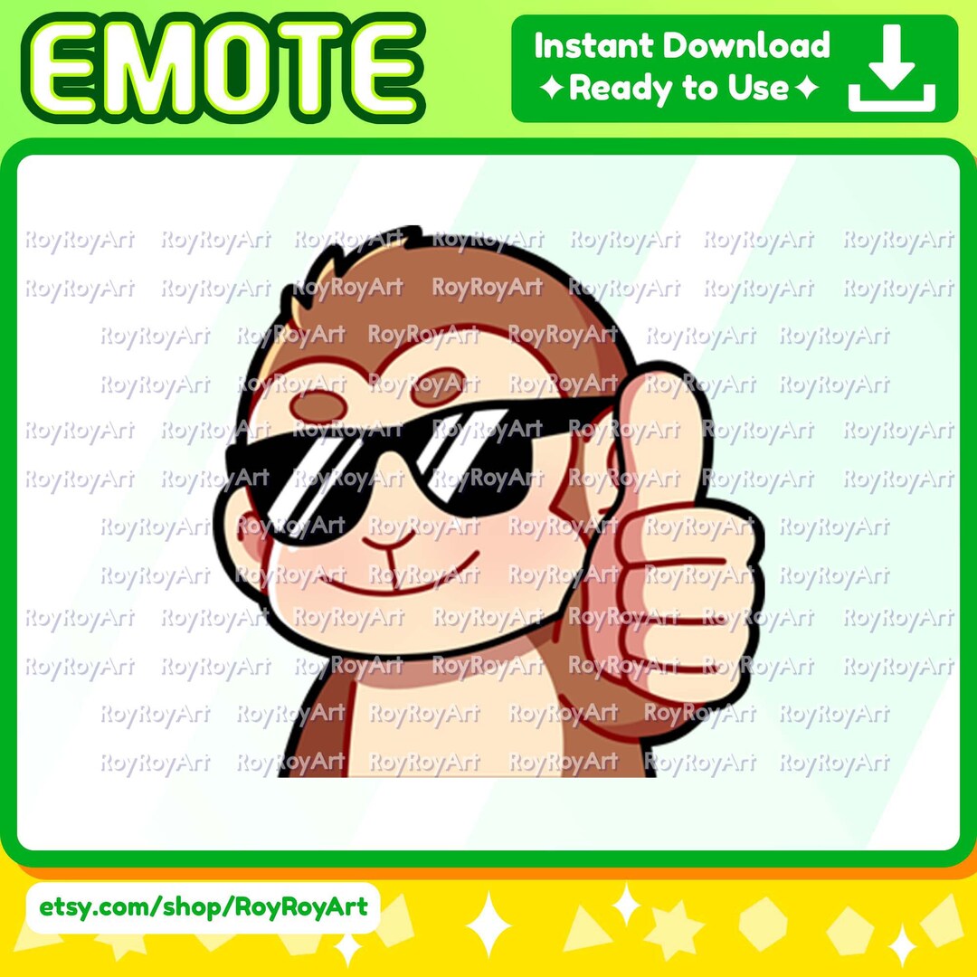 Twitch Emote - Cute Monkey Thumbs up GG / Sub Emoji Discord Kick - Etsy