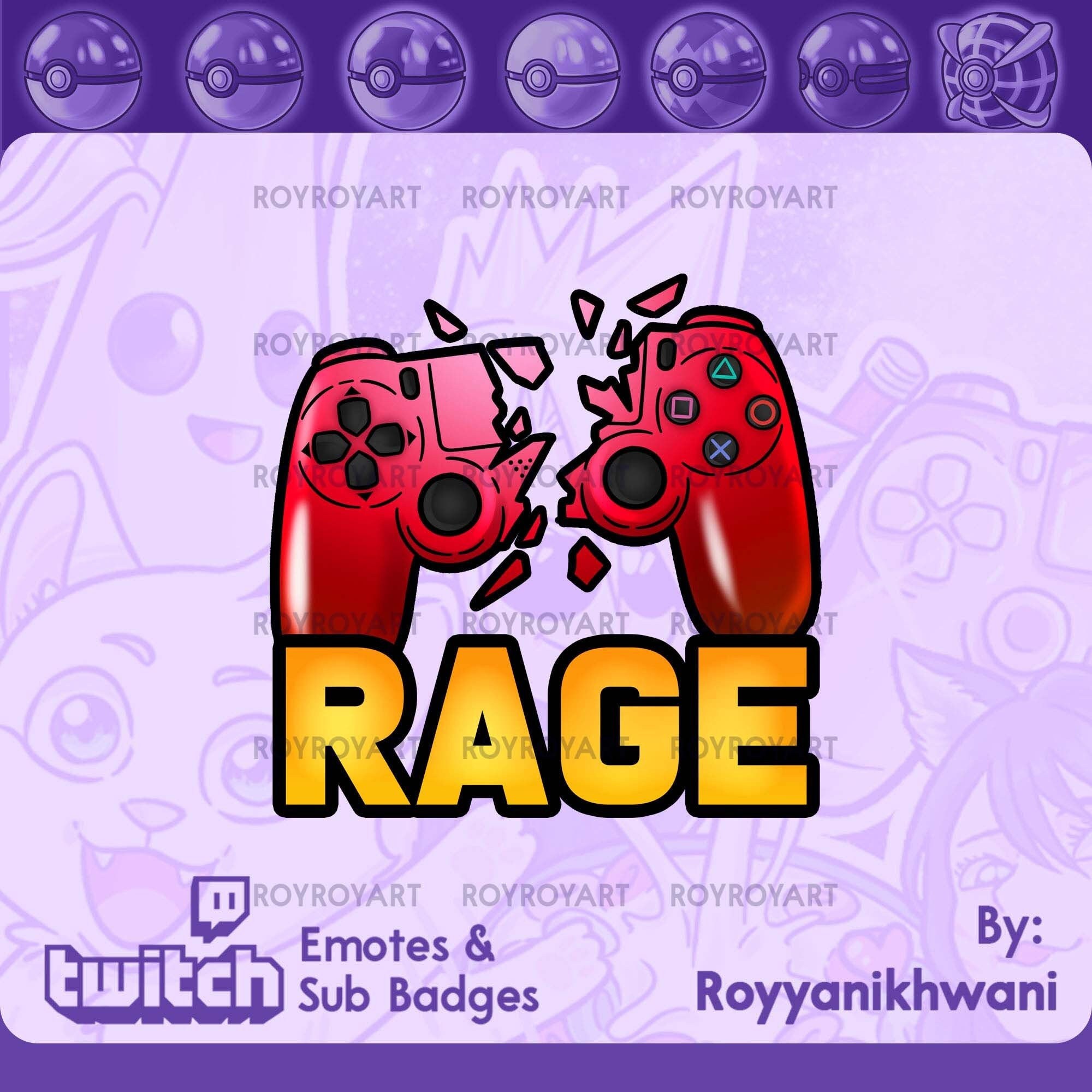 Twitch Emote Gamer Rage Broken Controller red | Etsy