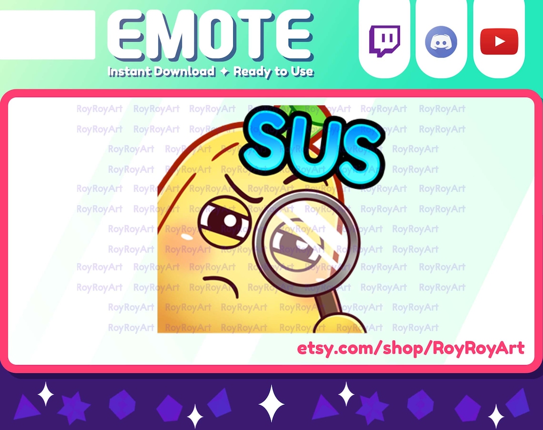 Twitch Emote Cute Banana Sus Emote / Sub Emoji - Etsy
