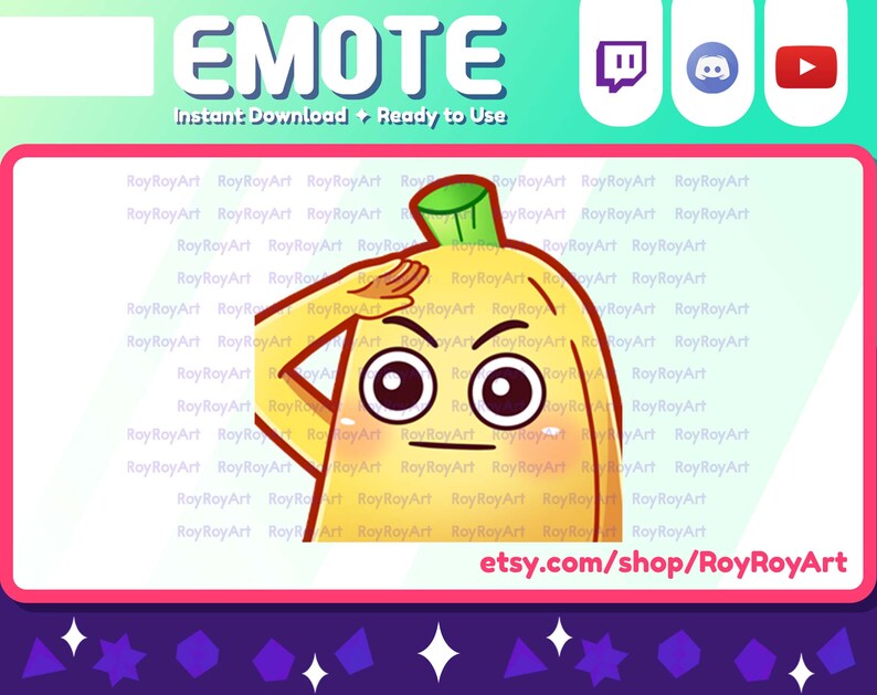 Twitch Emote - Lindo Emote de Saludo de Plátano / Sub Emoji - Etsy México