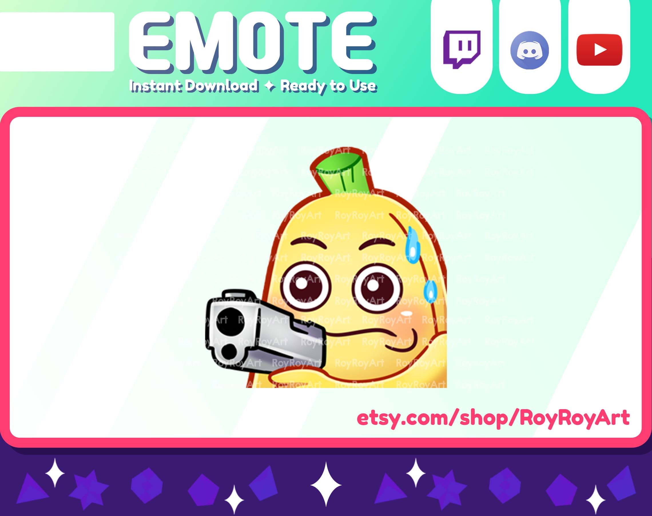 Digital Drawing & Illustration Gun Emote Discord Emote Youtube Emote ...